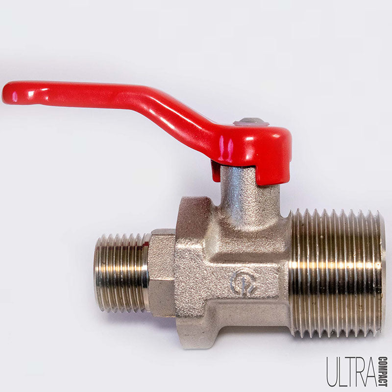 Ultra Compact© isolation valve 1" BSPT male x 1/2" BSPP male with fitt ...