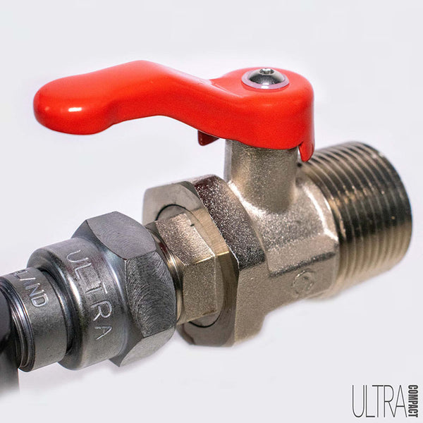 Ultra Compact© isolation valve 1" BSPT male x 1/2" BSPP male with fitt ...
